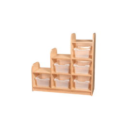 KubbyClass 3 Tier Stepped Storage Cube Left - Clear Gratnell