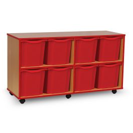 8 Quad Tray Unit Complete with Edging, Castors and Trays