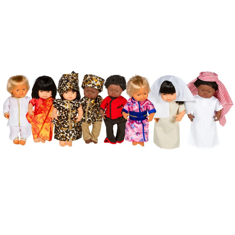 MultiCultural Inspired Dolls Outfits Set of 8 Dolls Clothes