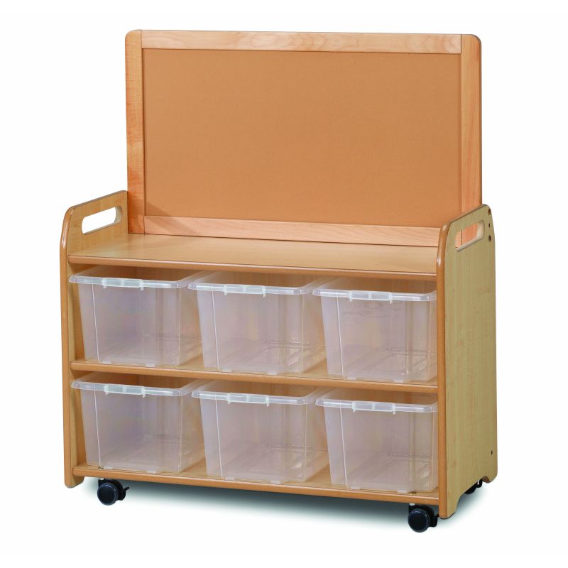 Mobile Unit With Top Display Add-on and 6 Clear Tubs